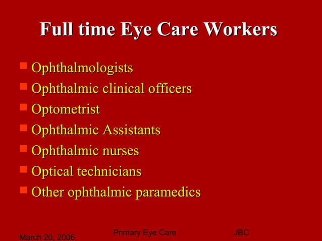 Primary eye care | PPT