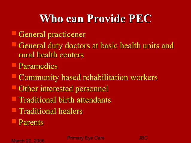 Primary eye care | PPT
