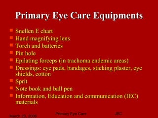 Primary eye care | PPT