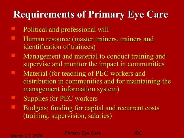 Primary eye care | PPT