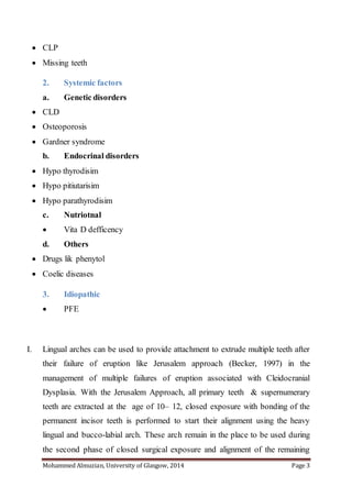 Primary failure of eruption (pfe), localized failure of eruption for ...
