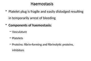 PRIMARY HAEMOSTASIS and the circulatory system. | PPTX