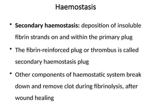 PRIMARY HAEMOSTASIS and the circulatory system. | PPTX
