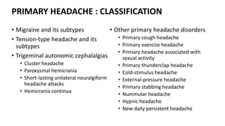 Primary headache | PPTX
