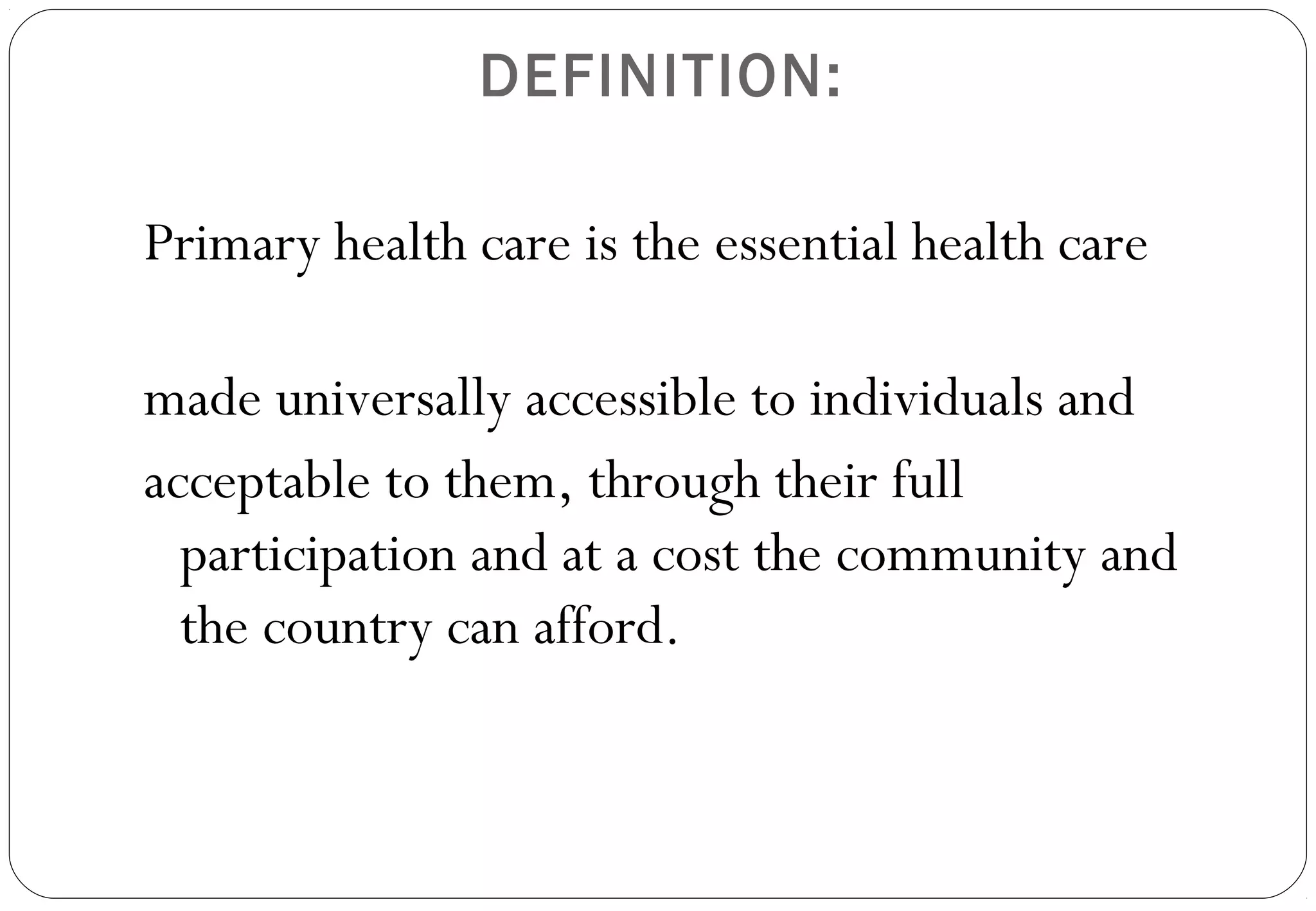 Primary health care | PPT