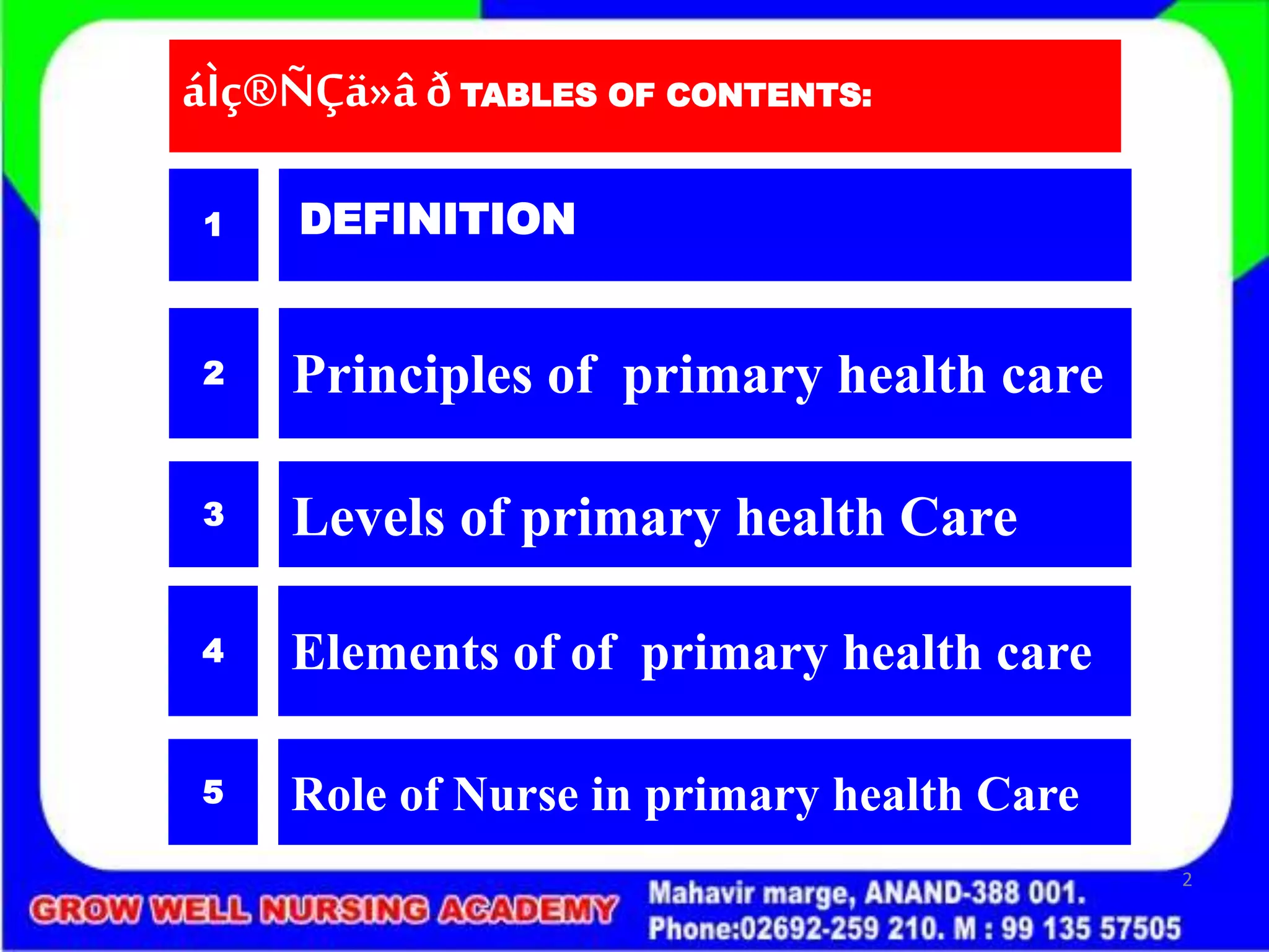 Primary health care | PPTX