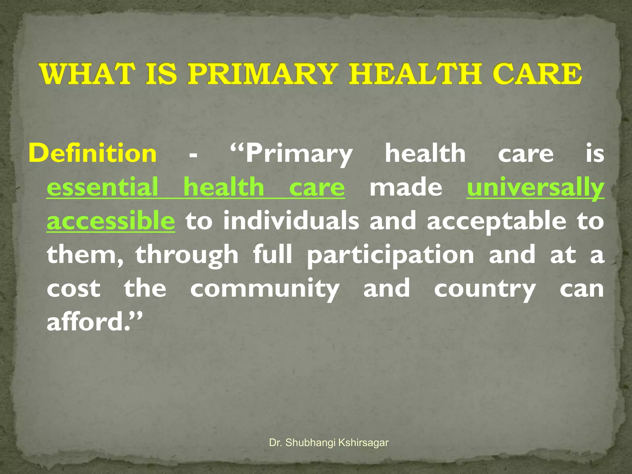 Primary health care | PPT