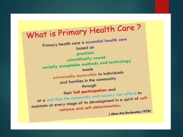 Primary health care | PPTX | Medical Health