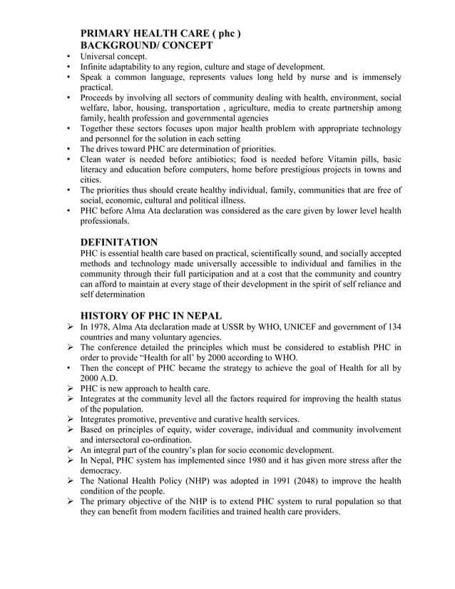 PRIMARY HEALTH CARE.pdf | Healthcare Industry | Industries