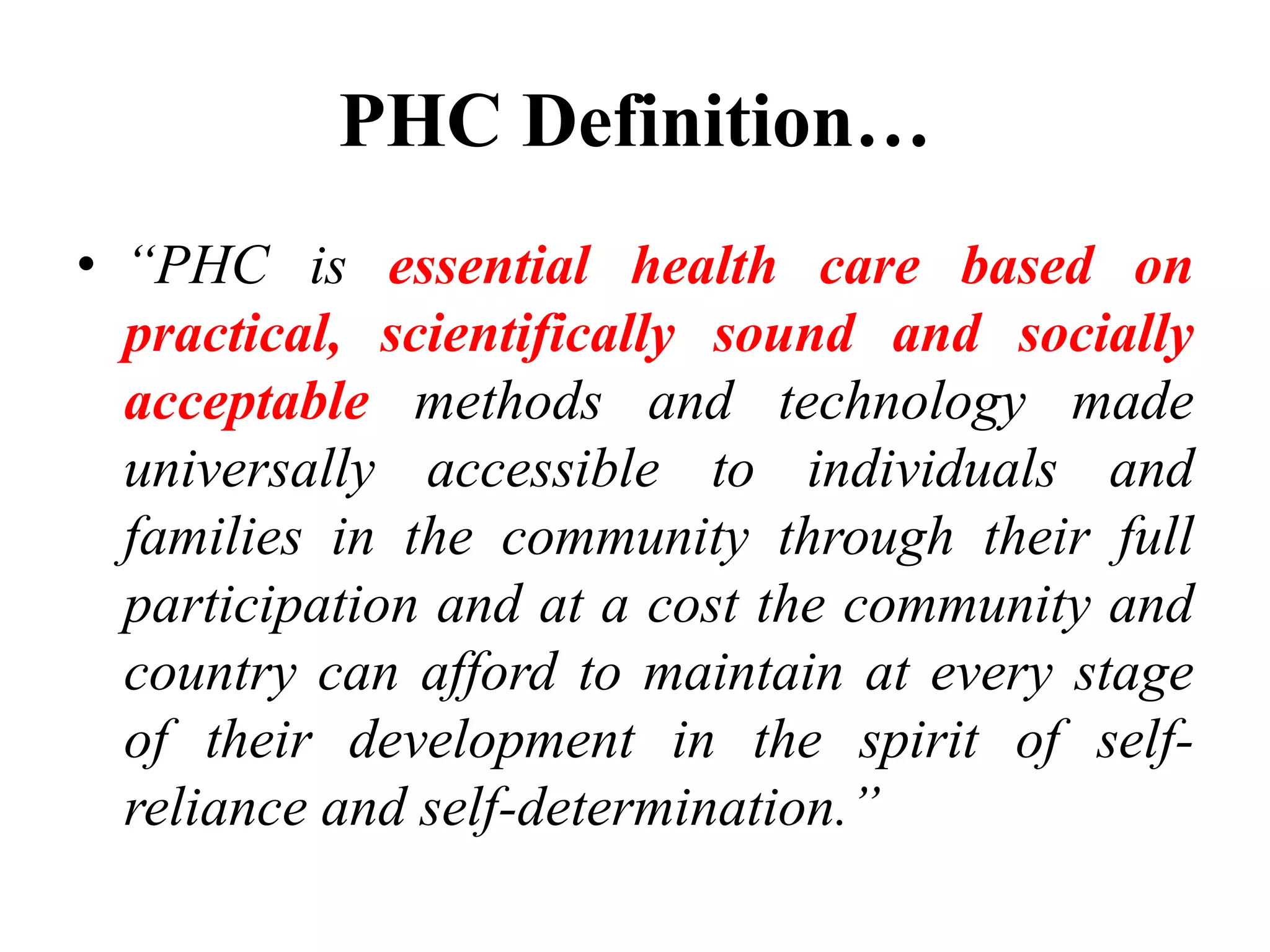 Primary health care and alma ata | PPTX