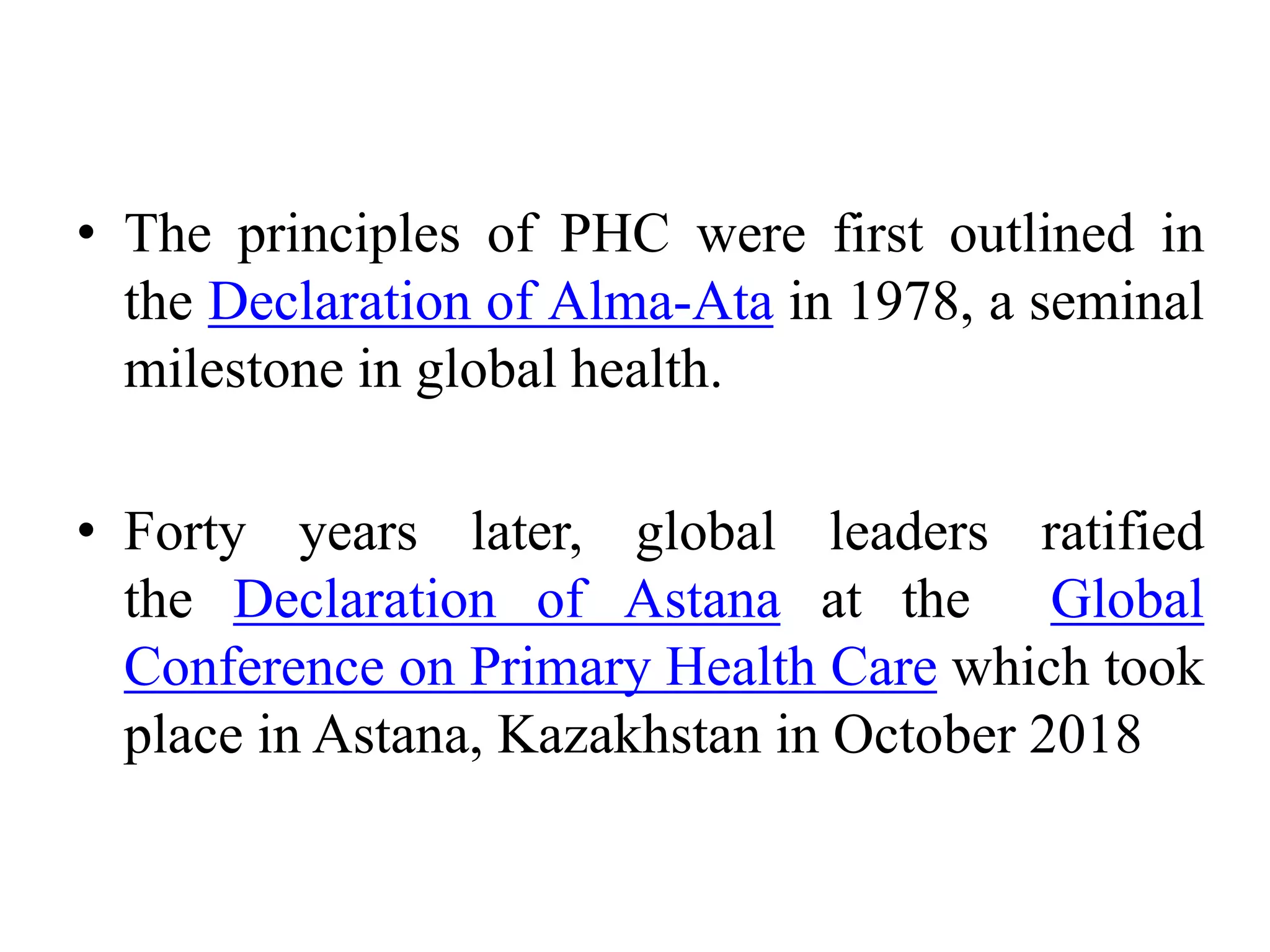 Primary health care and alma ata | PPTX