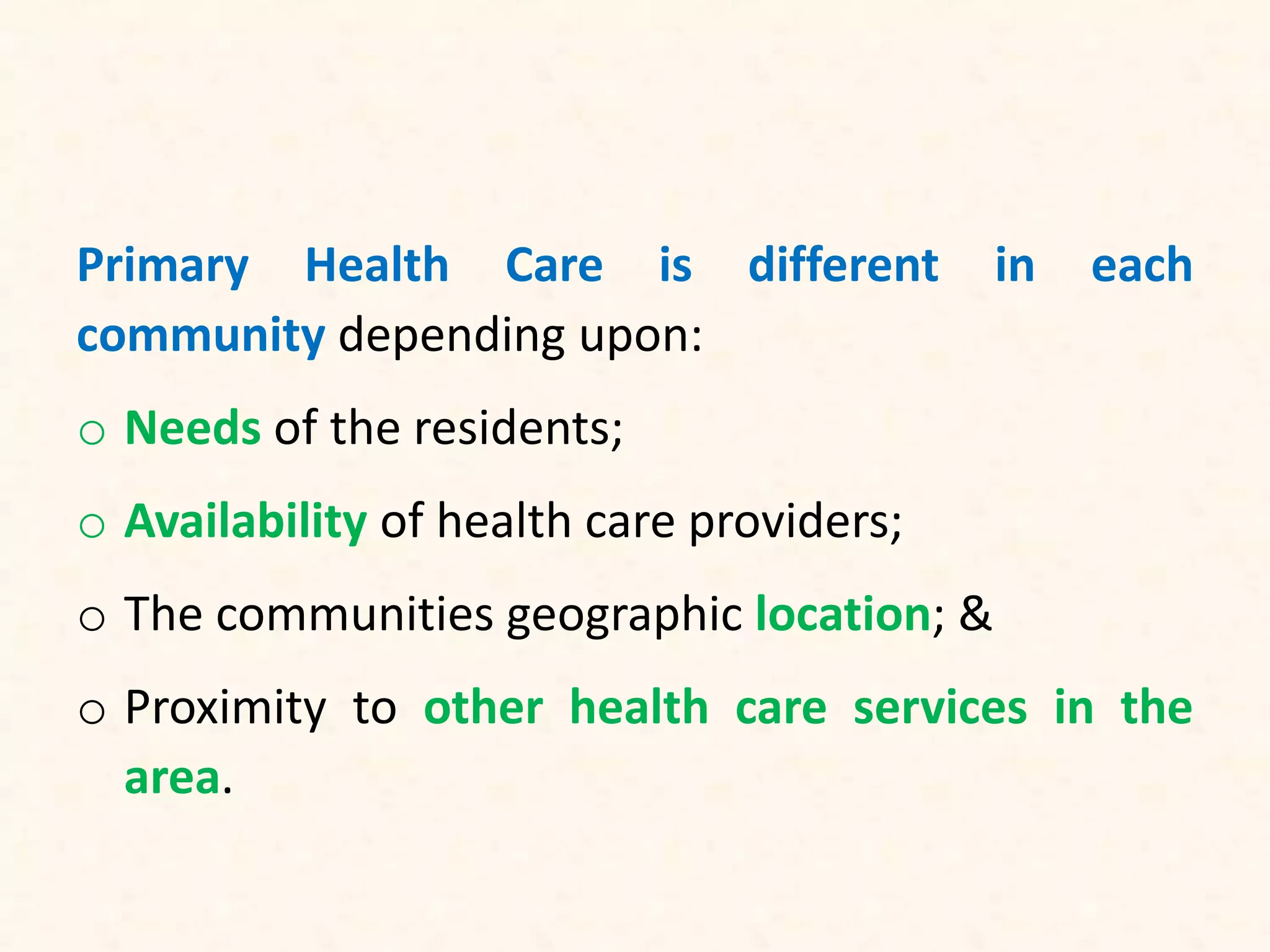 Primary health care concept | PPTX