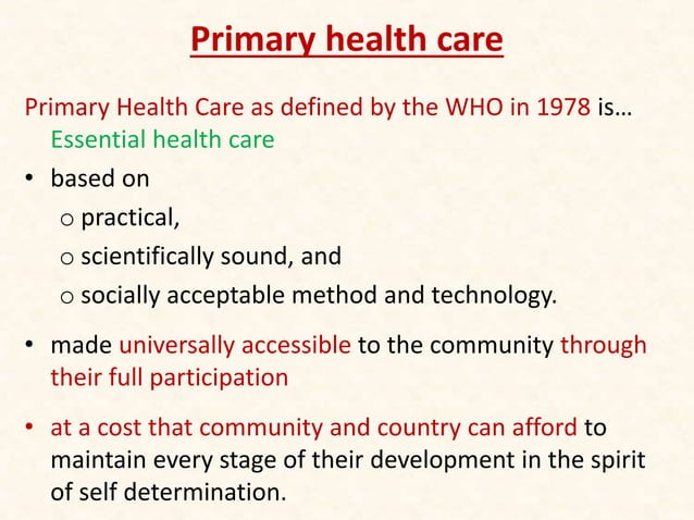 Primary health care concept | PPTX
