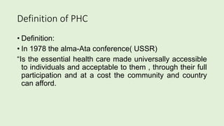 Primary Health Care (PHC) | PPTX