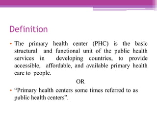 Primary health center | PPTX