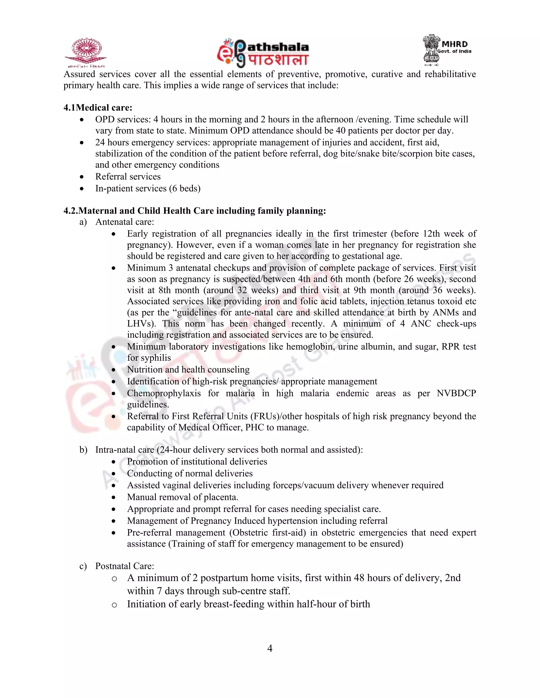 Primary health centre organization and functions | PDF