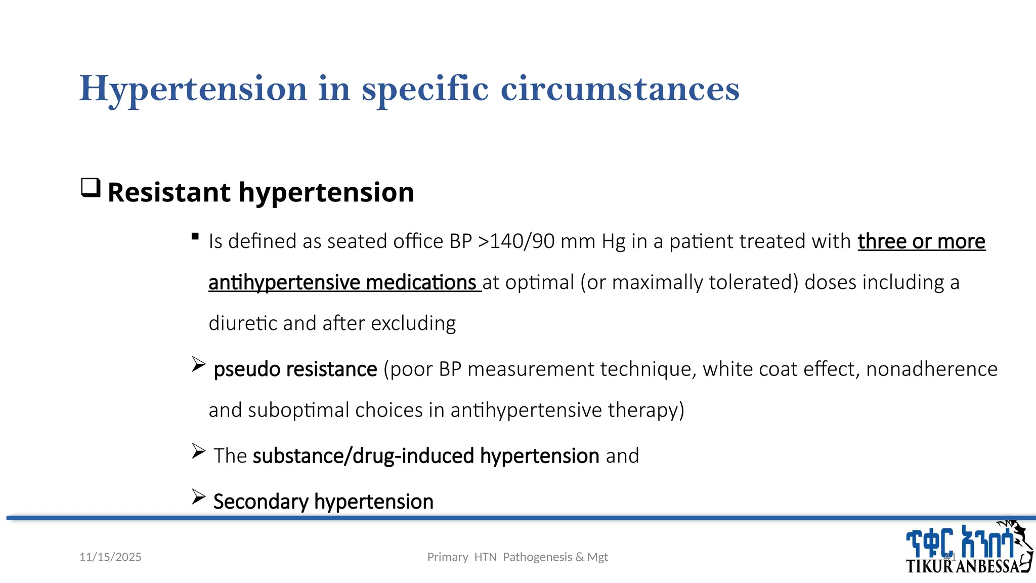 Primary hypertension management 2025 Efa | PPTX