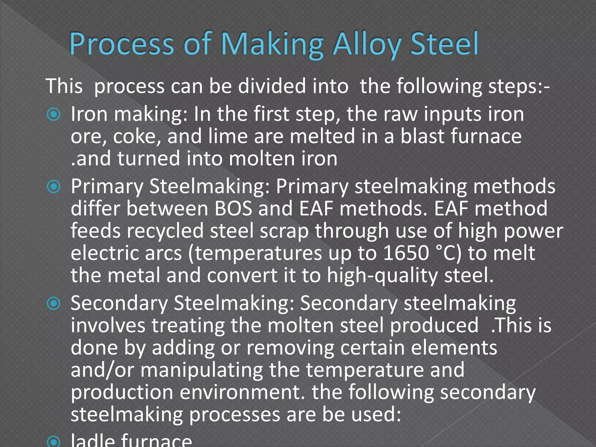 Primary manufacturing process and steel making case study | PPTX