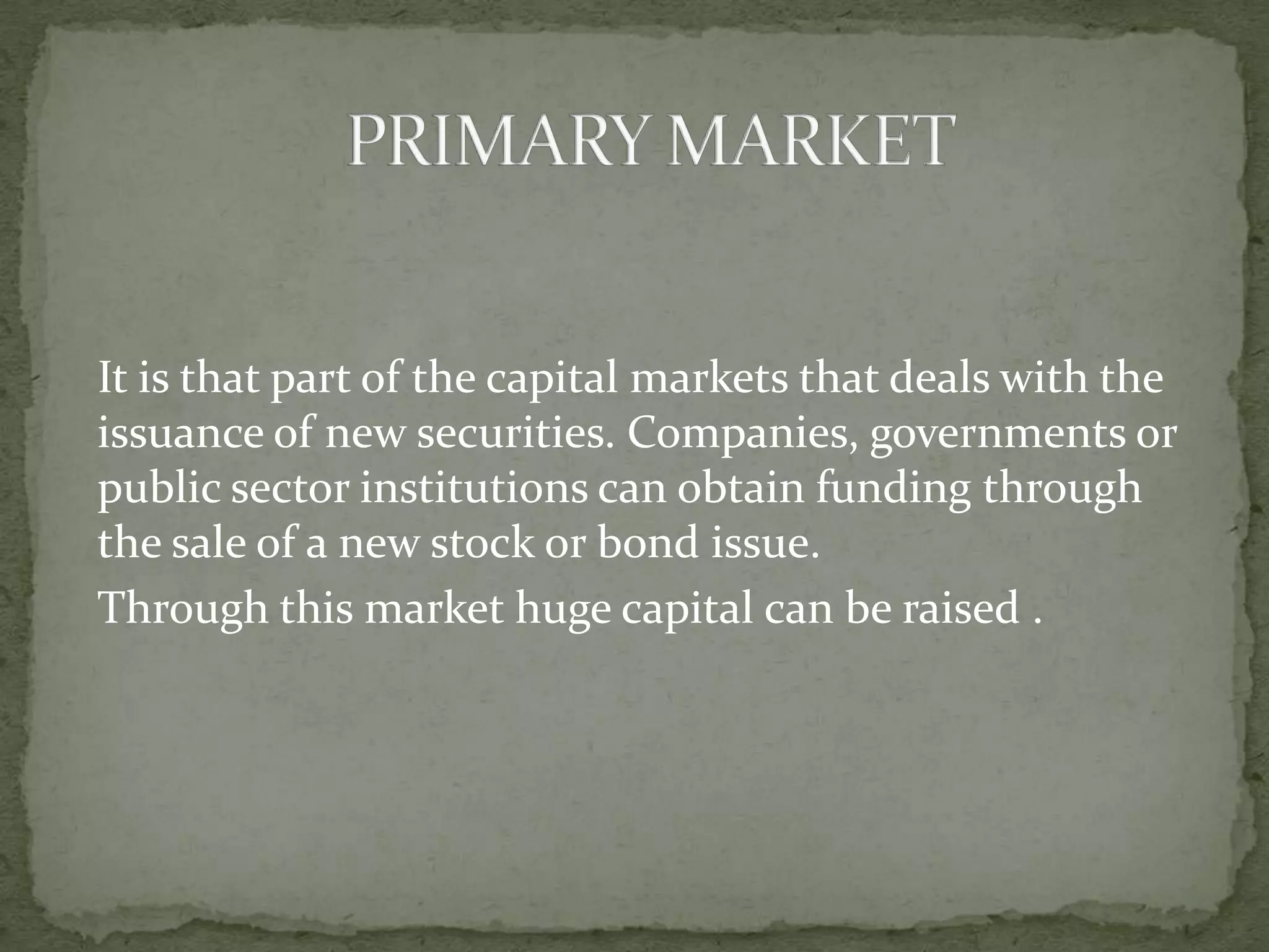 Primary market | PPT