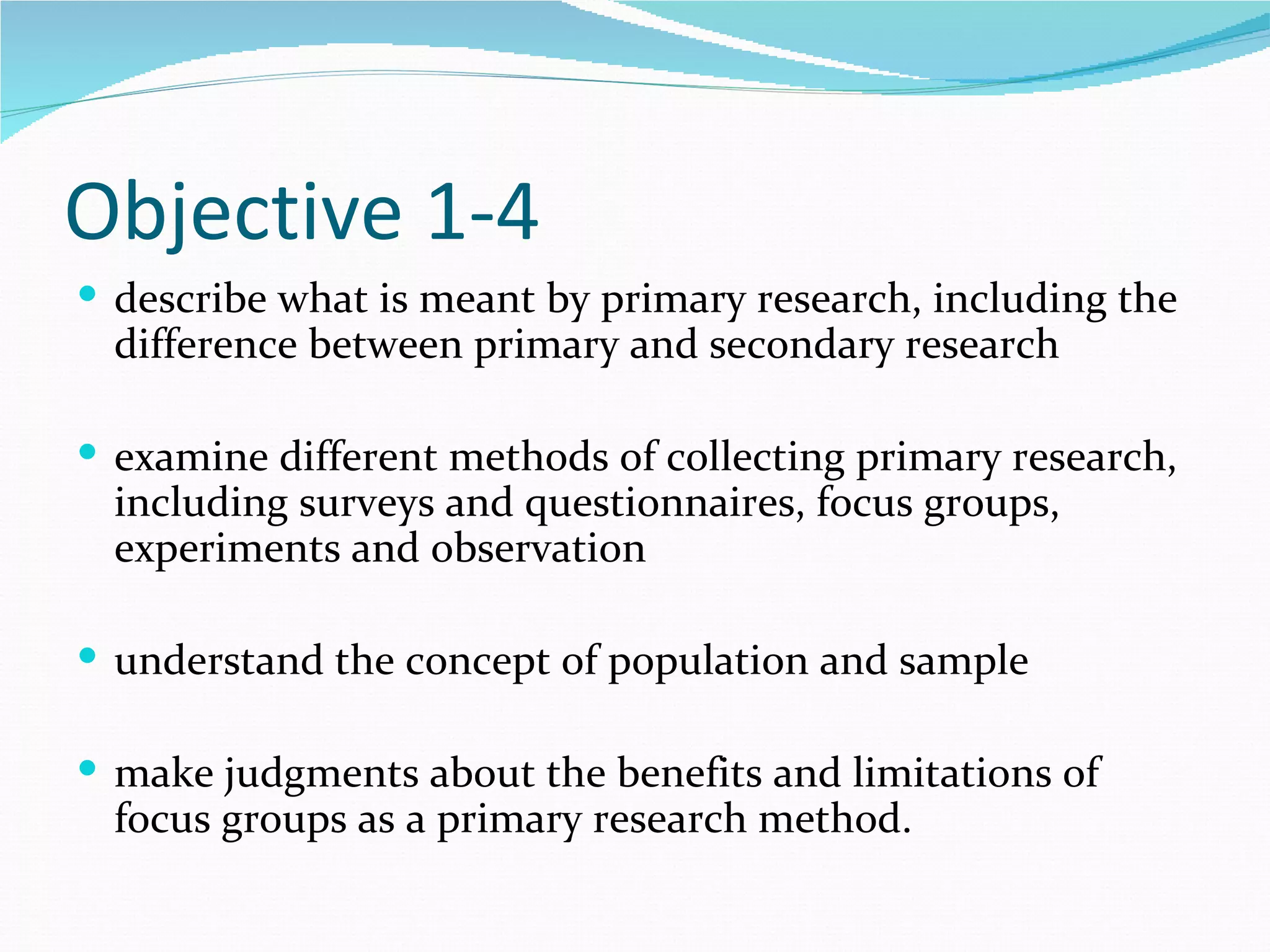 Primary market research | PPT