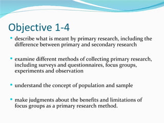 Primary market research | PPT