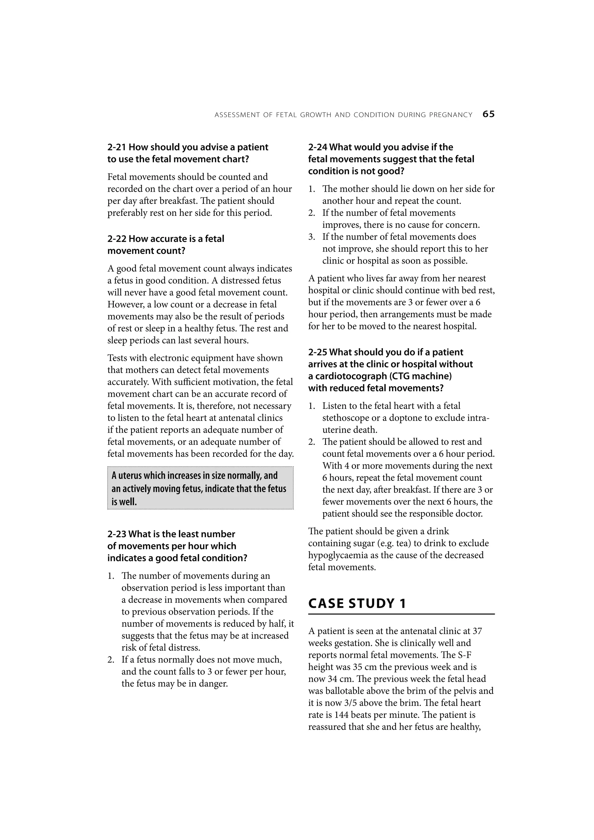 Primary Maternal Care: Assessment of fetal growth and condition during ...