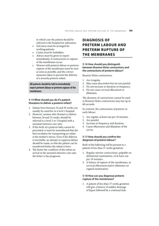 Primary maternal care preterm labour and preterm rupture of the ...