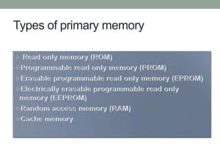 Primary memory | PPTX