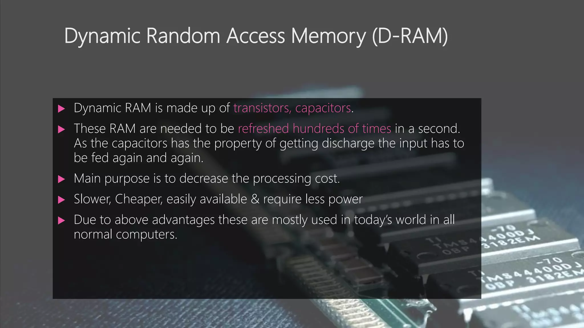 RAM :A primary Memory | PPTX