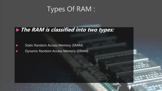 RAM :A primary Memory | PPTX