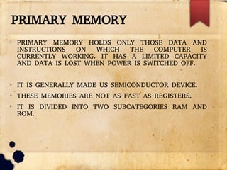 Primary memory | PPT