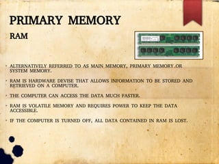 Primary memory | PPT