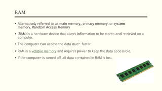 Primary memory (main memory) | PPTX