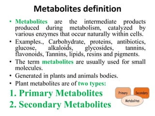 Primary Metabolites FROM THE PLANT AND ANIMALS.pptx