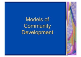 Primary models of community development | PDF