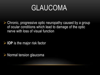 Primary open angle glaucoma (poag) | PPTX