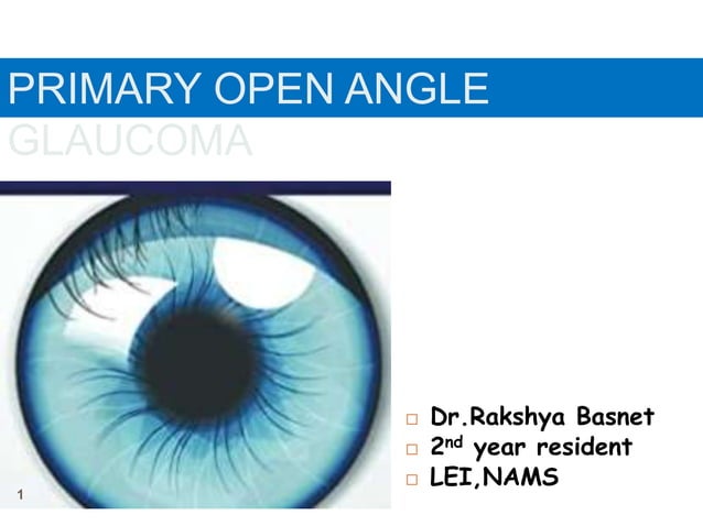 Primary open angle glaucoma(POAG) | PPTX