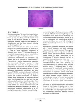 Primary osteosarcoma of the breast a case report | PDF