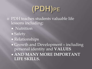 Primary PDHPE Rationale | PPTX | Primary Education | Education