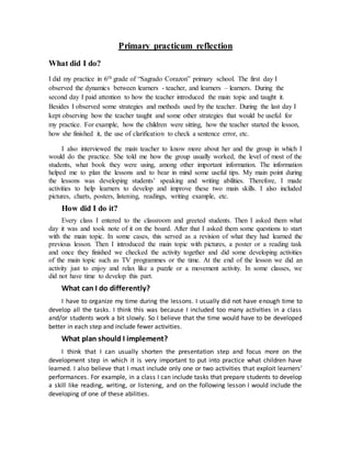 Primary practicum | PDF