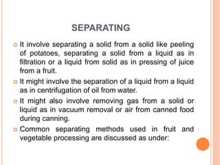 Primary processing and pack house handling of F & V | PPTX