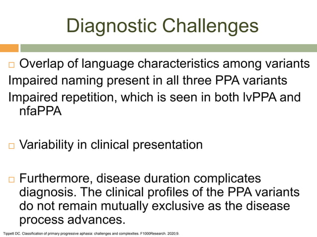 Primary Progressive Aphasia.pptx | Brain and Nervous System Disorders ...