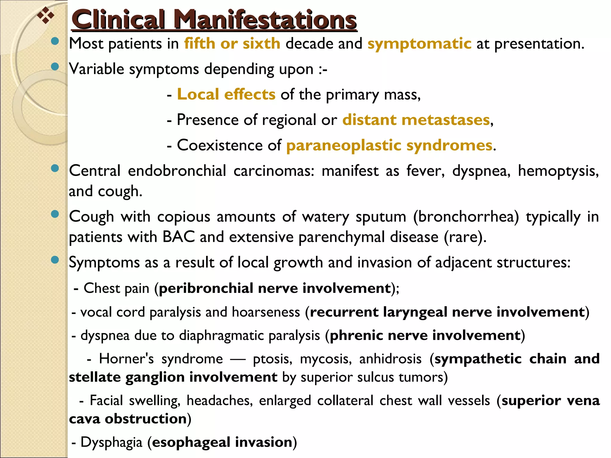 Primary pulmonary neoplasm | PPT