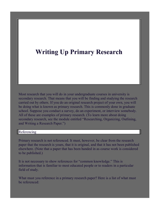 Primary research | PDF | Primary Education | Education