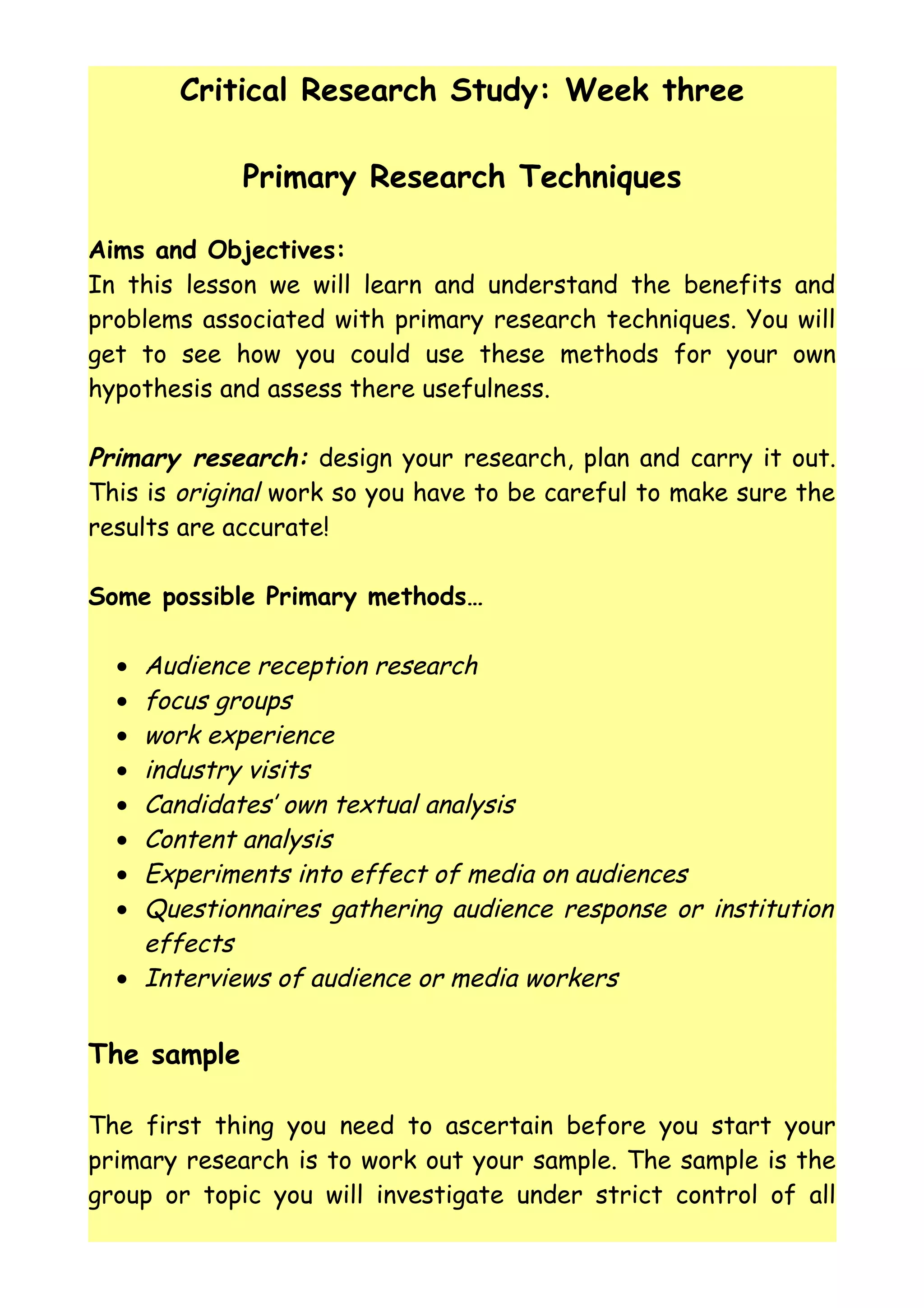 Primary research | DOC