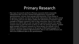 Primary research | PPTX