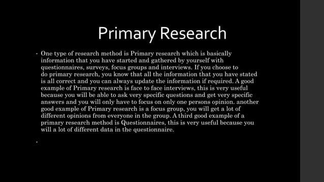 Primary research | PPTX