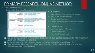 Primary research methods presentation. | PPT