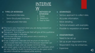 Primary research methods presentation. | PPTX