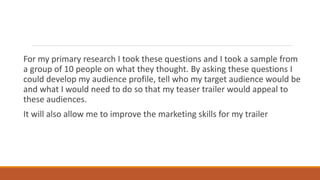 Primary research – target audience | PPT